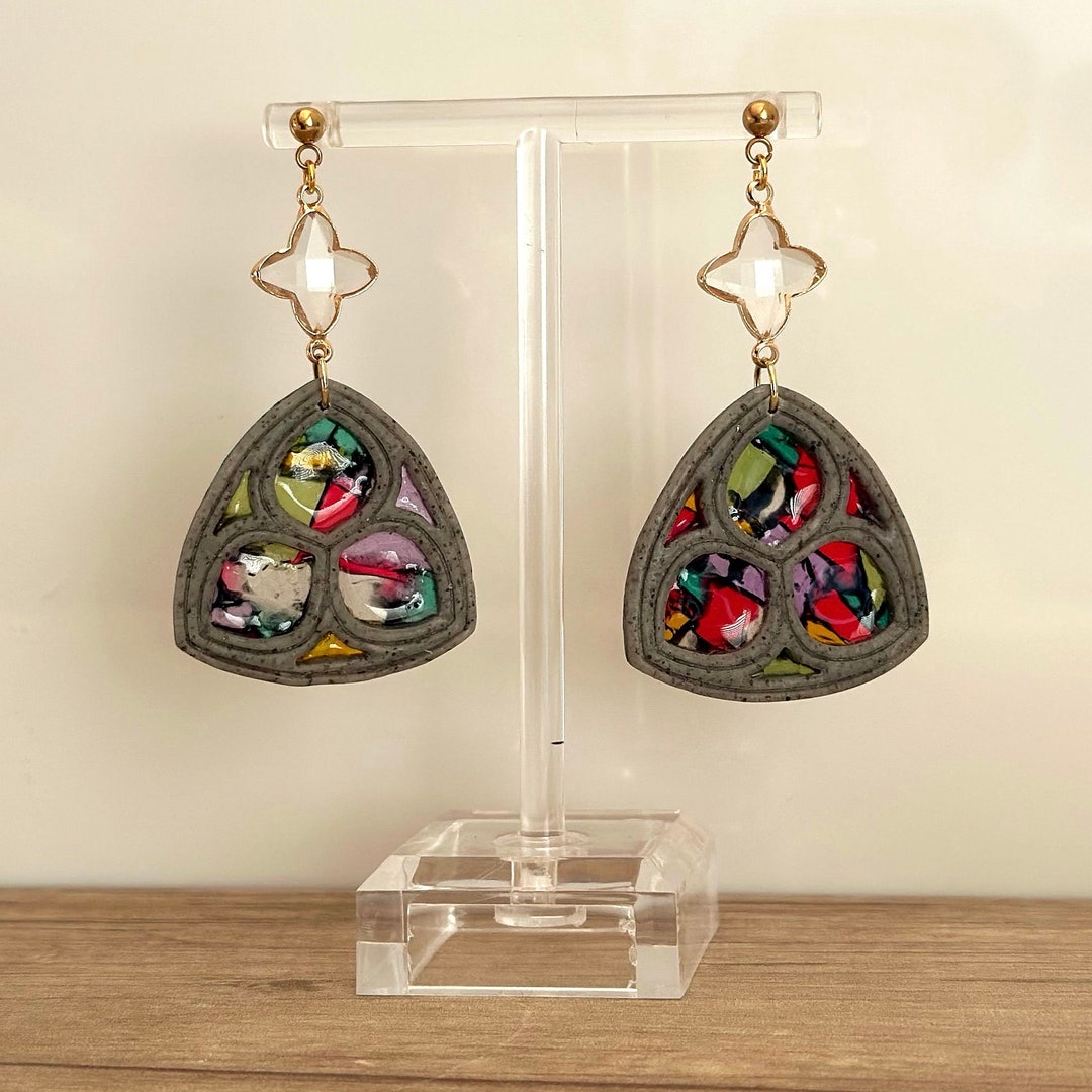 Stained Glass Window Earrings - Etsy