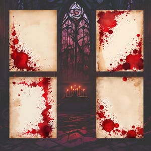 Bloody Parchment Image Set Digital Printable Paper Background Set Junk ...