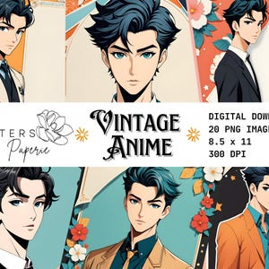 Vintage Anime Image Set Digital Printable Paper Junk Journal ...