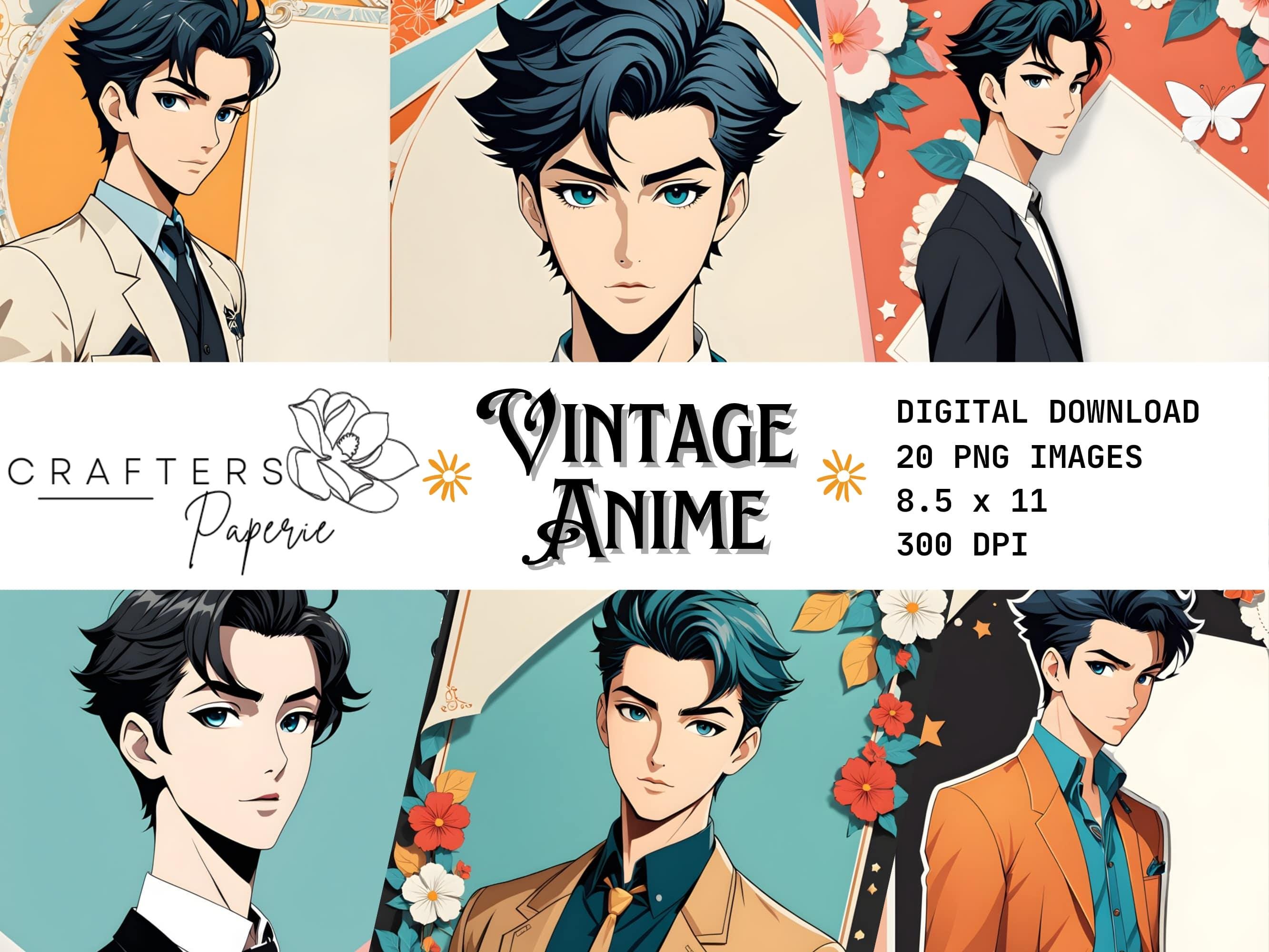 Vintage Anime Image Set Digital Printable Paper Junk Journal ...