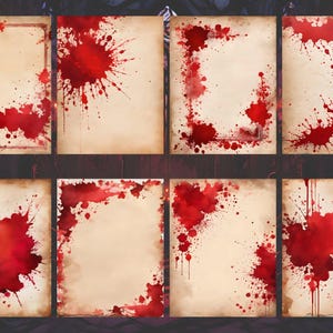 Bloody Parchment Image Set Digital Printable Paper Background Set Junk ...