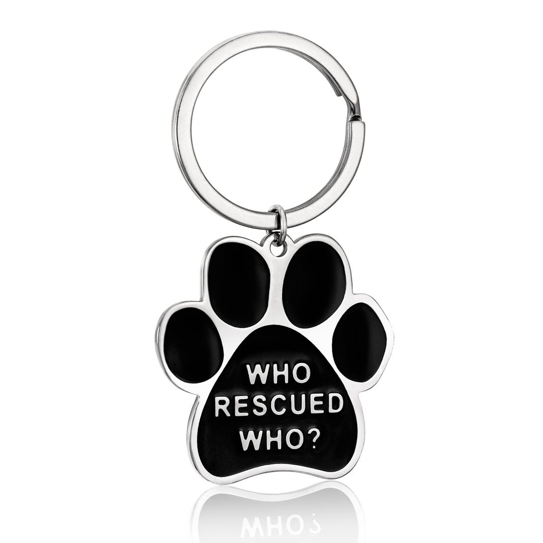 Engraveable Paw Print Pet Rescue Key Ring for Mothers Personalize a ...