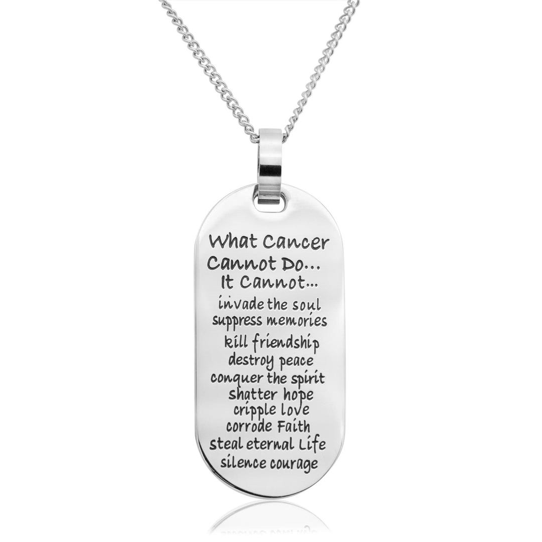 Cancer Awareness Jewelry Survivor Stainless Steel Dog Tag Necklace ...