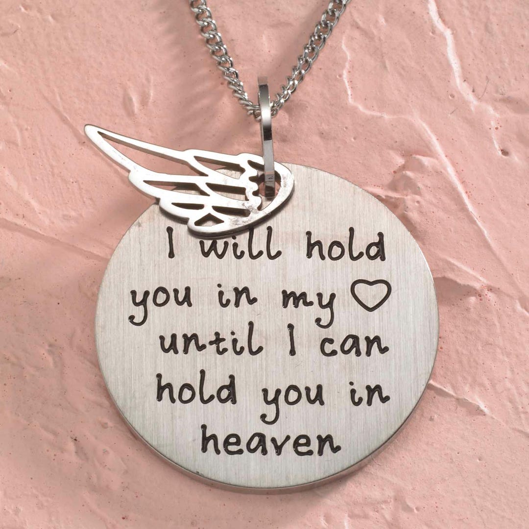 Engravable Angel Wing Memorial Pendant Necklace: Remembrance Gift - Etsy