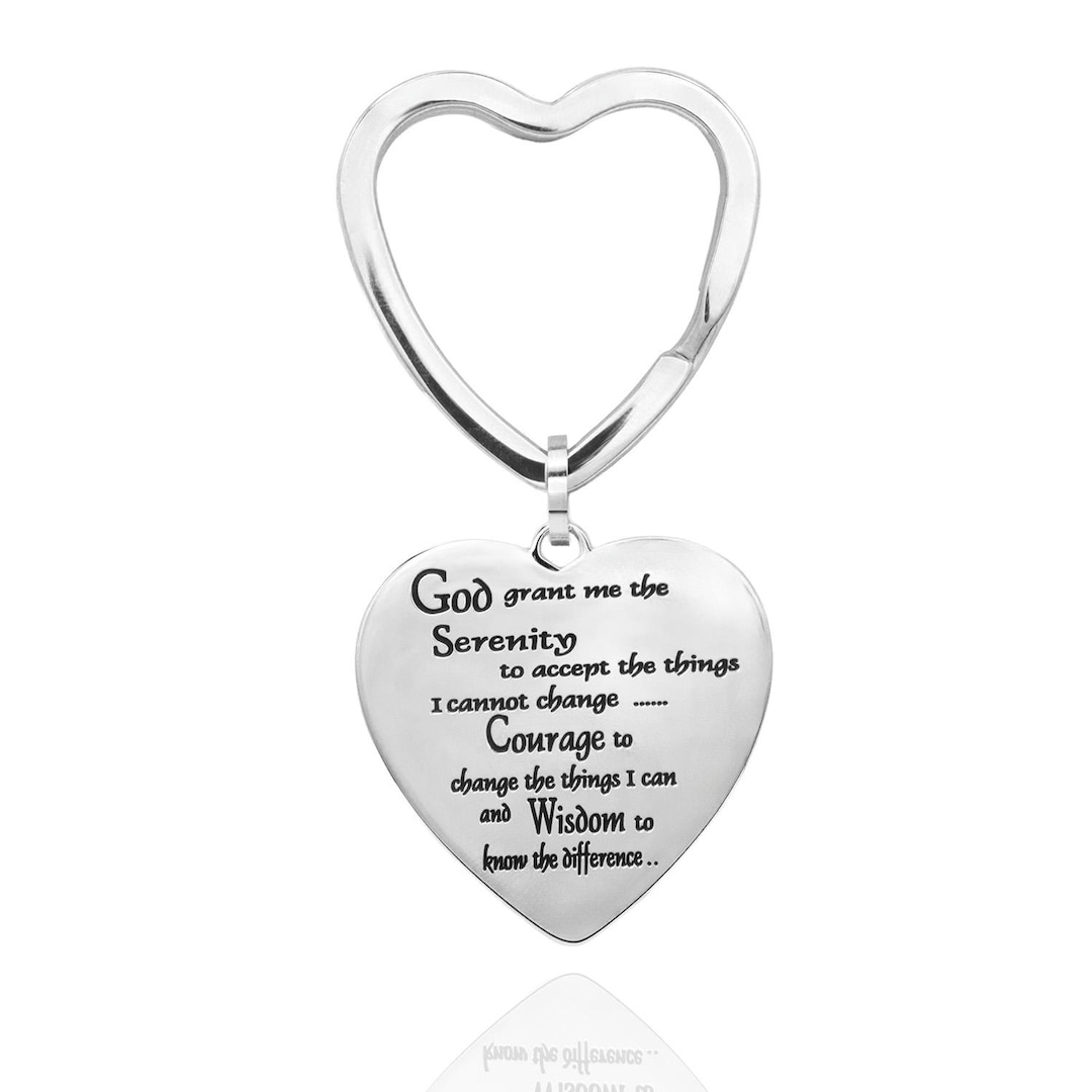 Engravable Serenity Prayer Keychain: Stainless Steel Christian Gift - Etsy