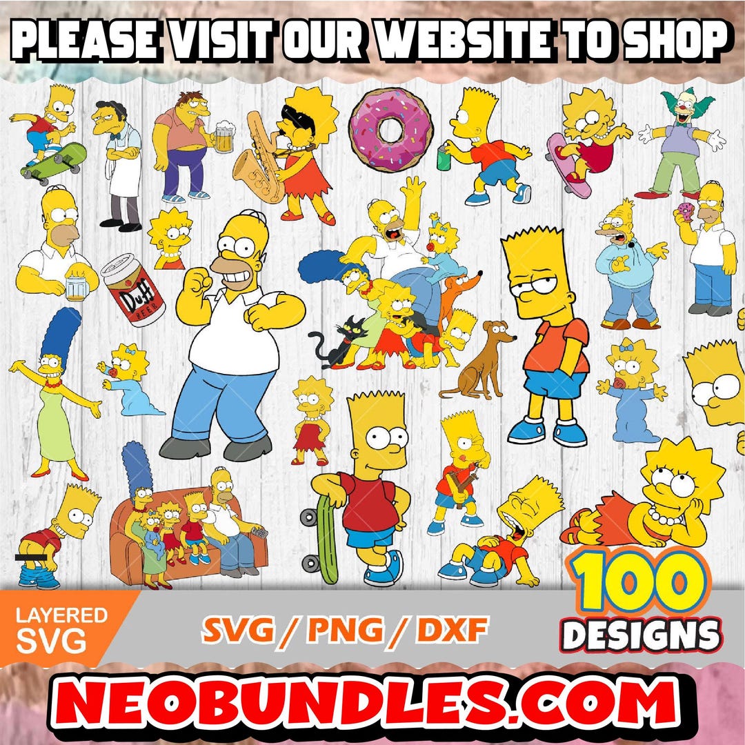 Simpsons Clip Art Bundle, Simpsons Svg Cut Files for Cricut ...