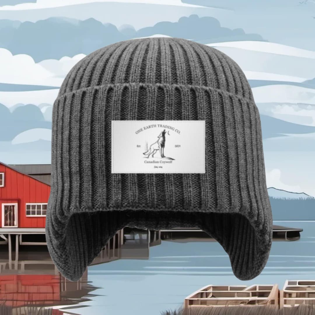 Coywolf Toque / Knitted Ear Flap Toque / Canadiana / One Size ...