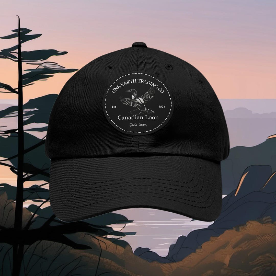 Canadian Loon / Classic Dad Hat With Leather Patch round / 100% Cotton ...