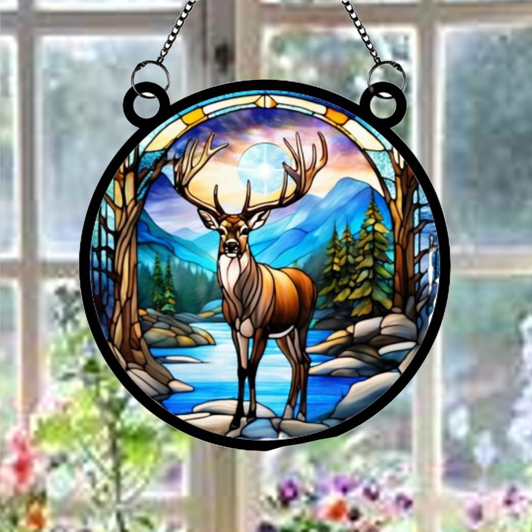 White Tail Buck / Deer / Suncatcher / Window Hanging Suncatcher ...