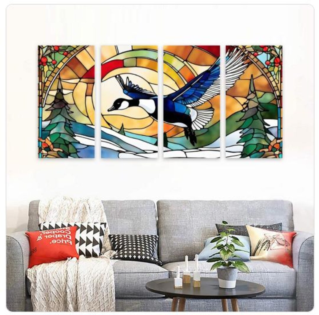 Canada Goose Christmas Winter Wonderland Quadriptych Decorative 4 Panel ...