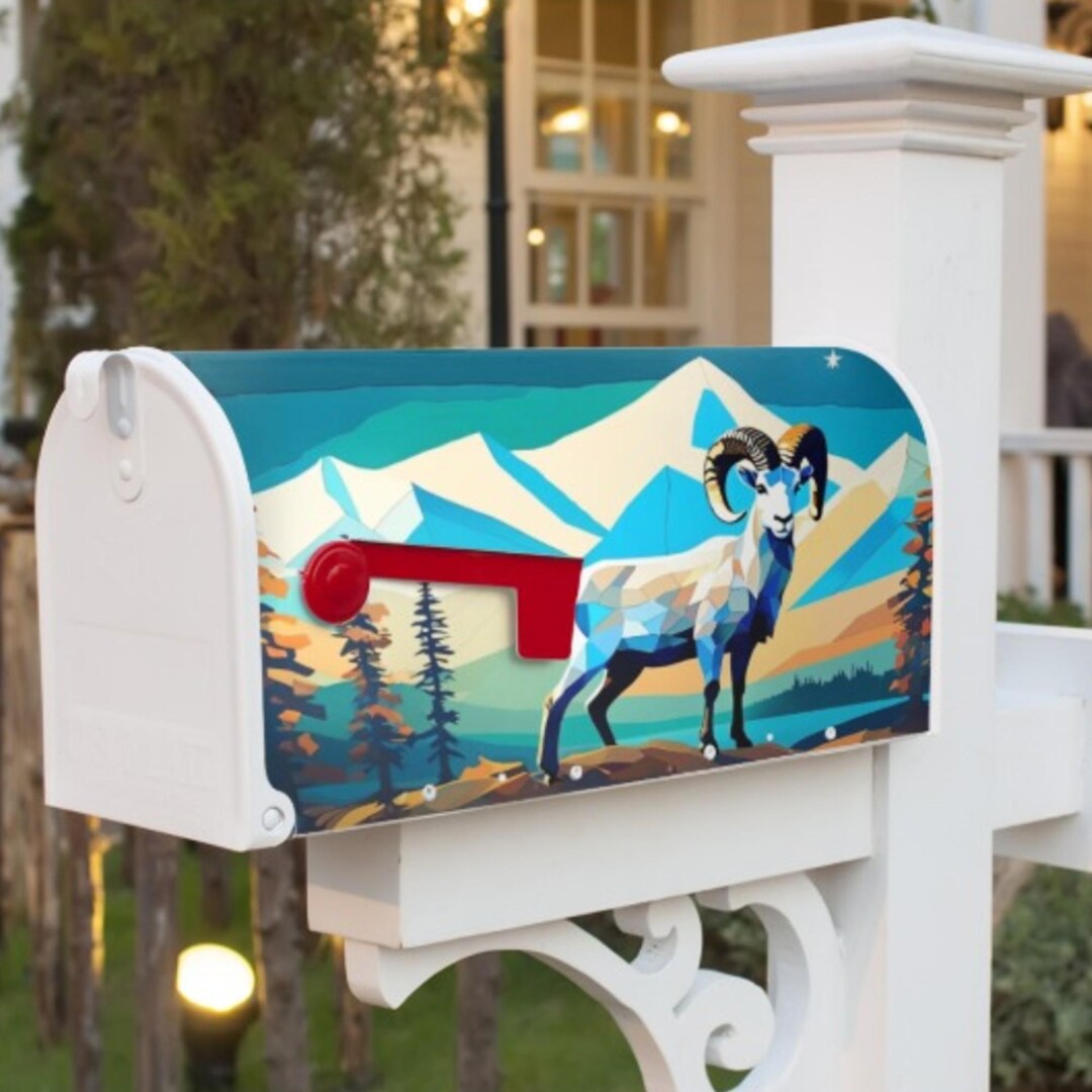 Thin Horned Dall Sheep Mailbox Cover / Waterproof / Fade Resistant / XL ...
