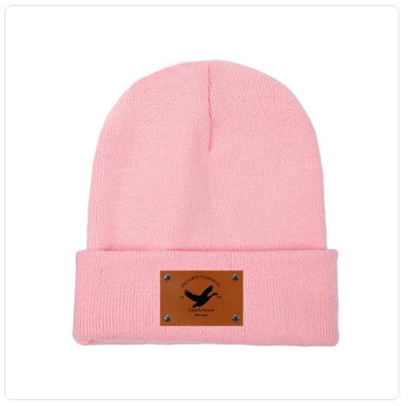 Canada Goose Beanie Toque / Laser Engraved / Riveted Leather Logo Patch ...