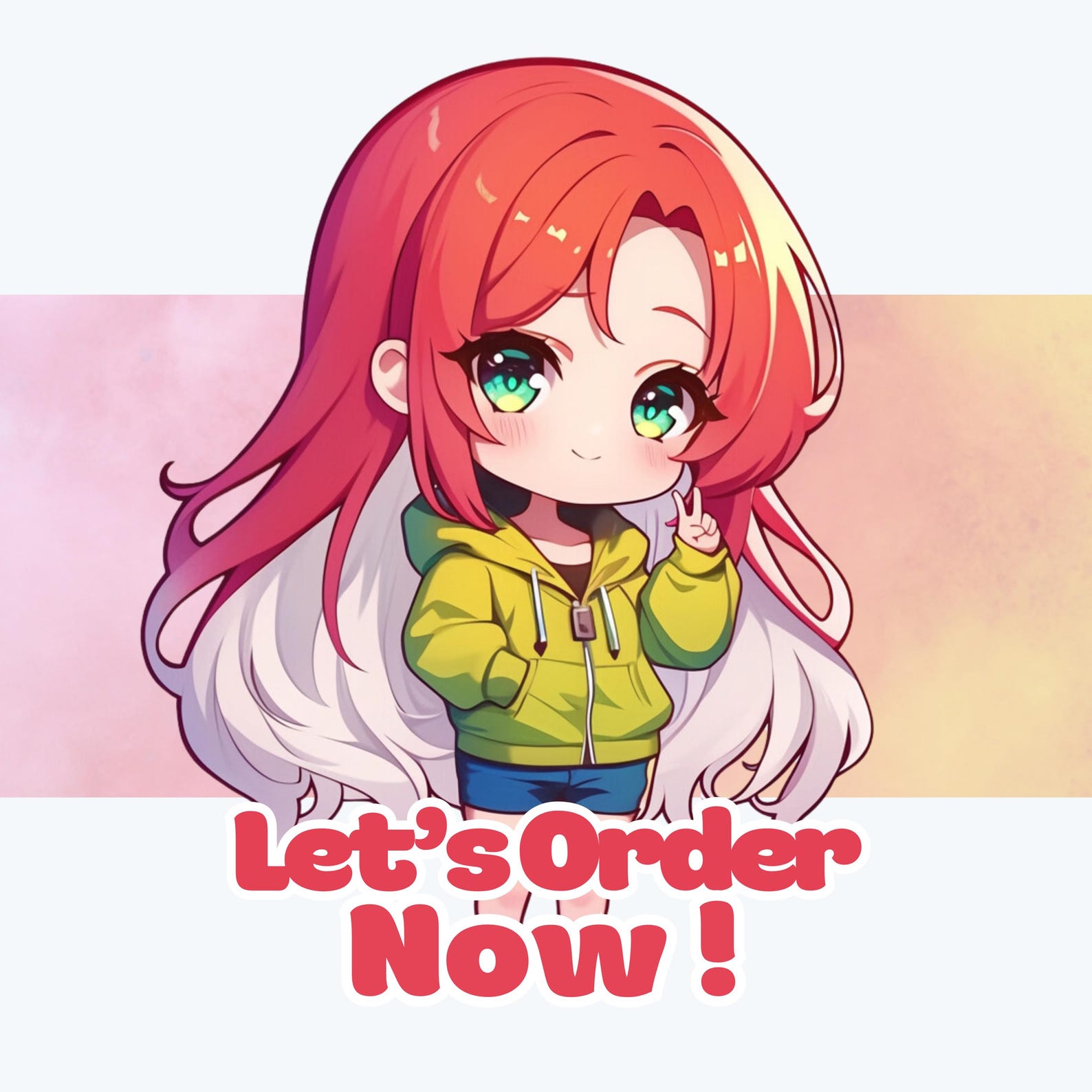 CUSTOM CHIBI Cute Original Character Anime Chibi Custom Chibi Kawaii ...