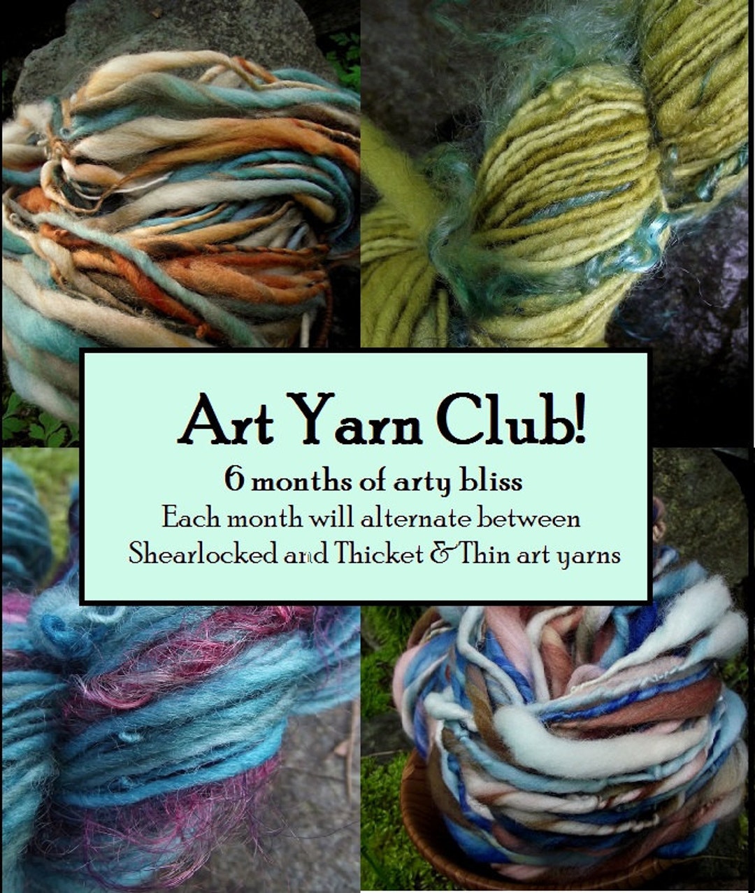 Yarn Club Knitting Gift Art Yarn Club-6 Month Membership Handspun Art ...