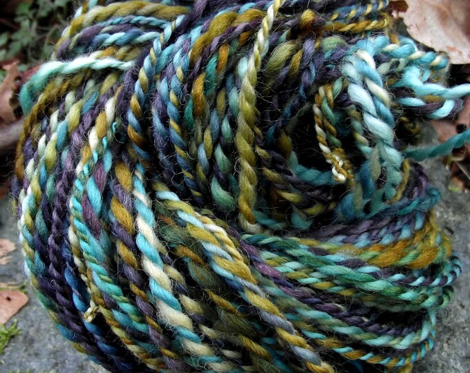 Handspun Yarn, Handpainted 2 Ply Worsted Weight Hand Dyed Merino ...