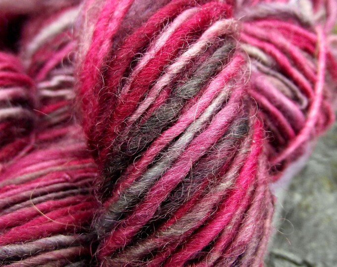 Handspun Yarn, Handpainted Thick and Thin Hand Dyed BFL Wool Yarn ...