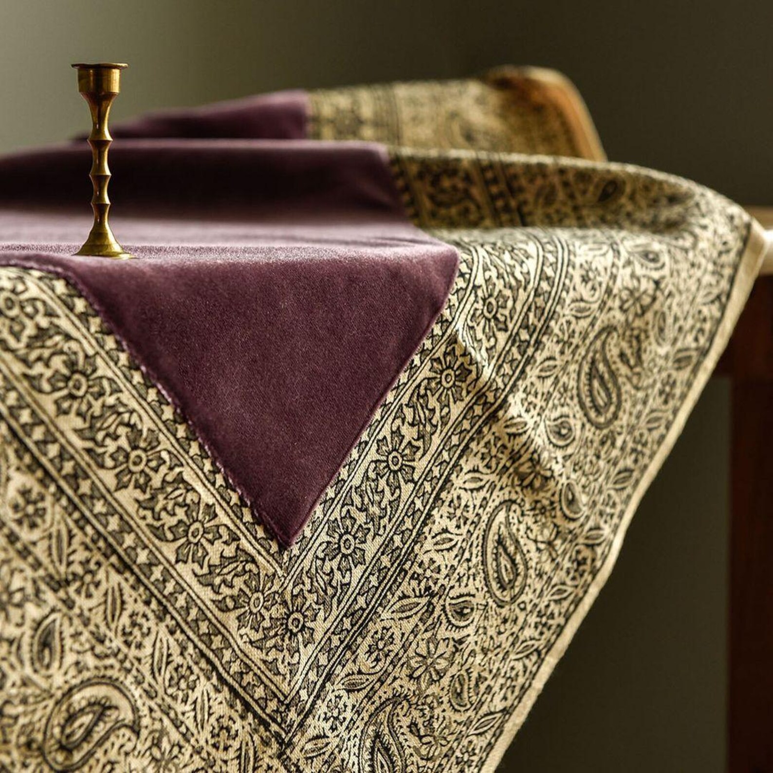 Home Decoration Table Cover Ethnic Tablecloth Persian Terme Velvet ...
