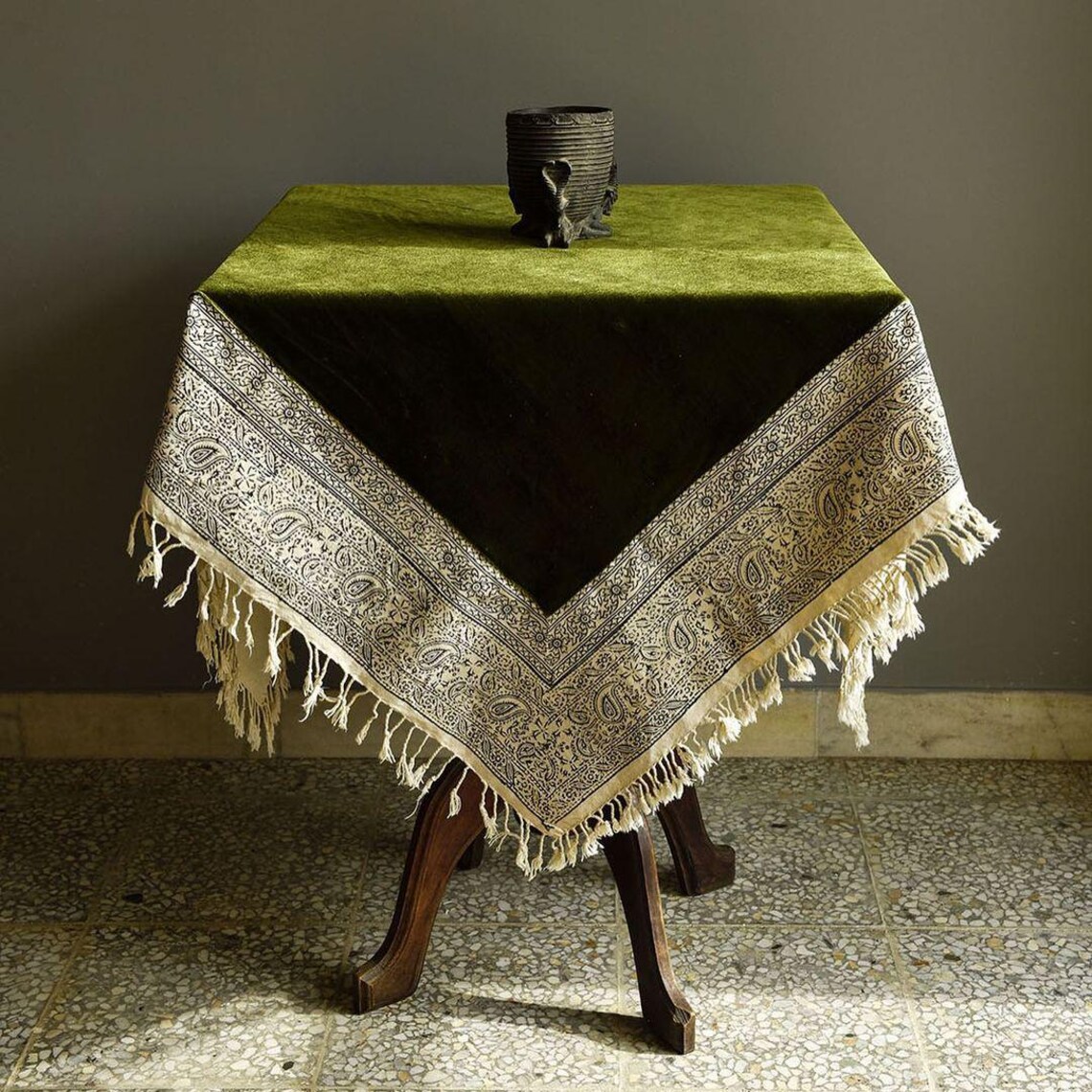 Home Decoration Table Cover Ethnic Tablecloth Persian Terme Velvet ...