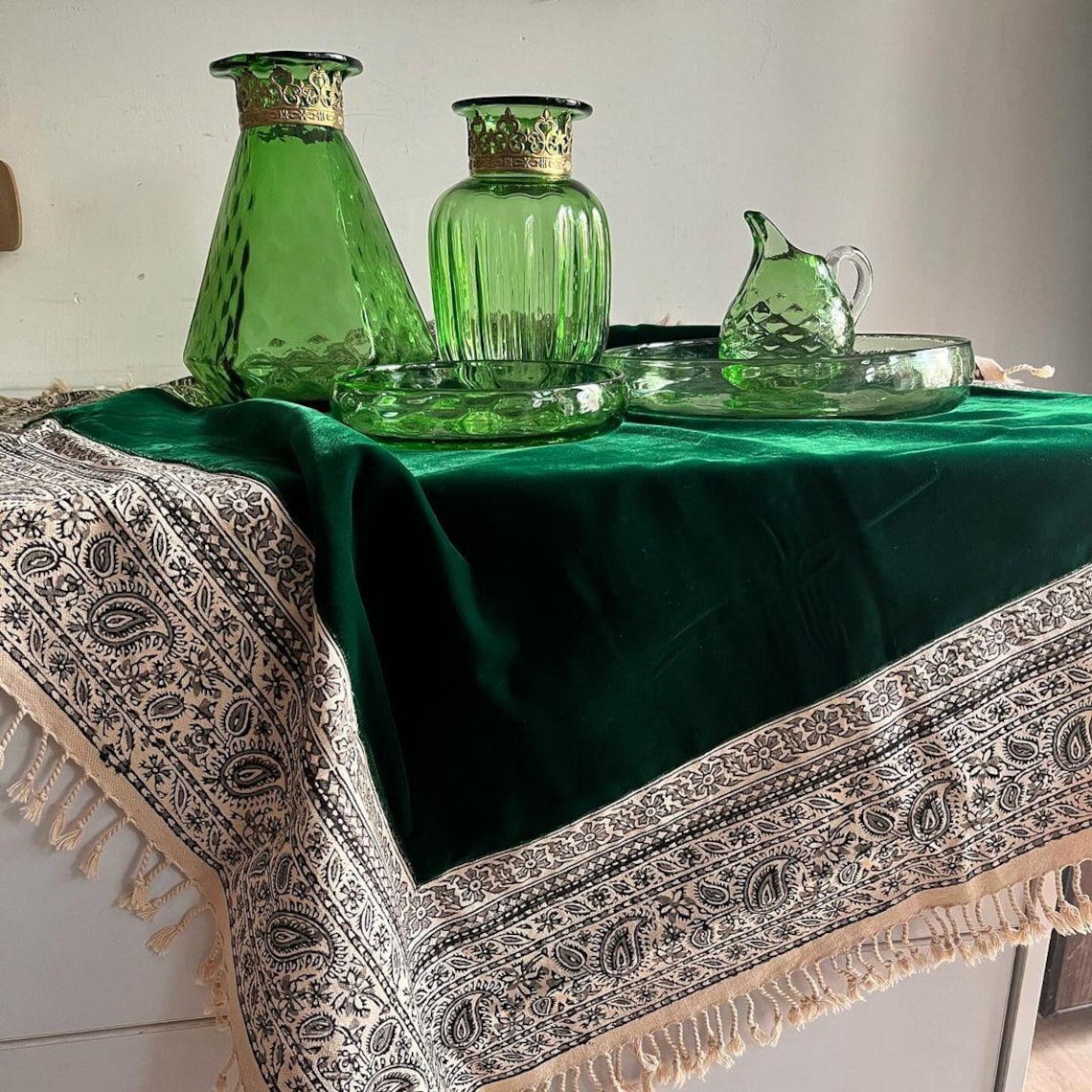 Home Decoration Table Cover Ethnic Tablecloth Persian Terme Velvet ...
