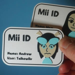 Personalized Nintendo Mii ID Card, Gift for Gamers, Tomodachi Life, 3ds ...