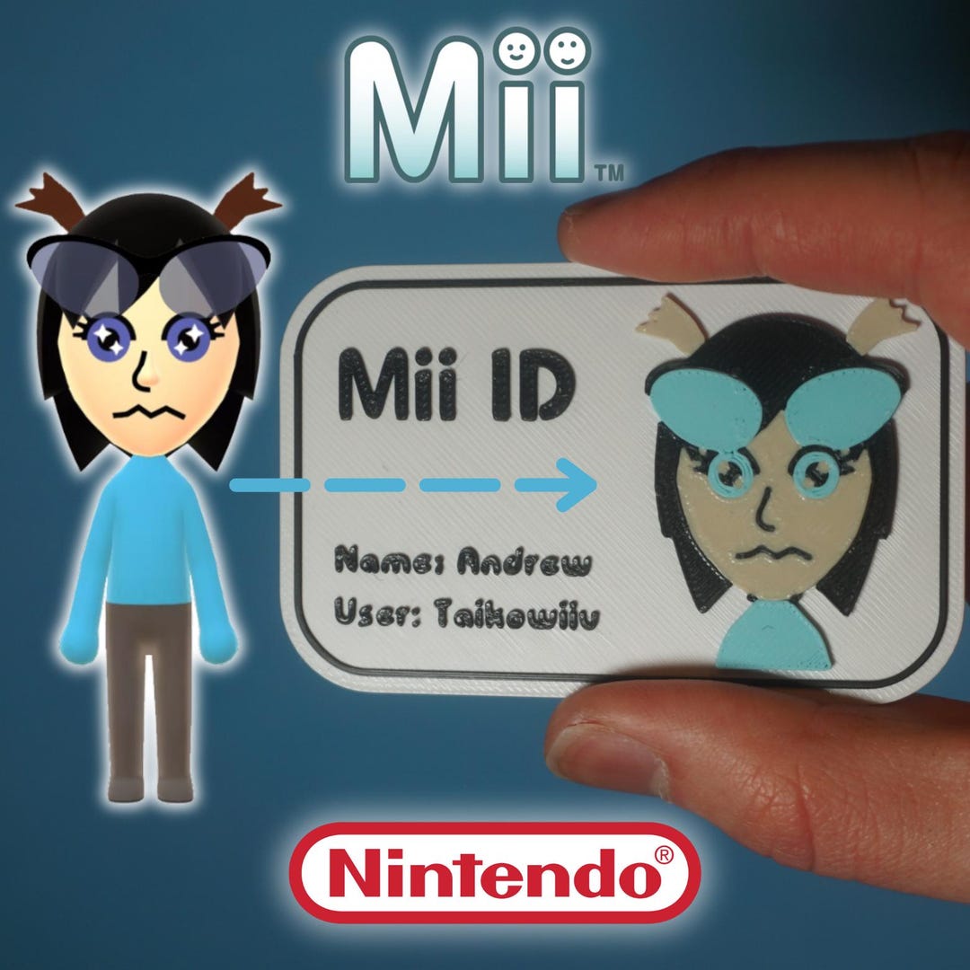 Personalized Nintendo Mii ID Cards, Wii, 3DS, Tomodachi Life, Super ...
