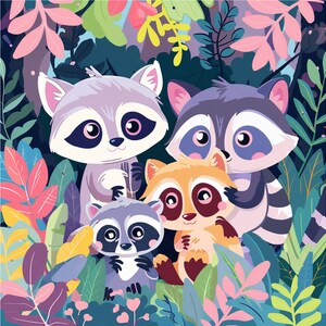 Watercolor Raccoon Clipart, Cute Raccoons Png, Woodland Animals Clip ...