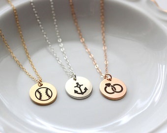1/2 Build Your Own Disc Necklace Keepsake Personalized | Etsy