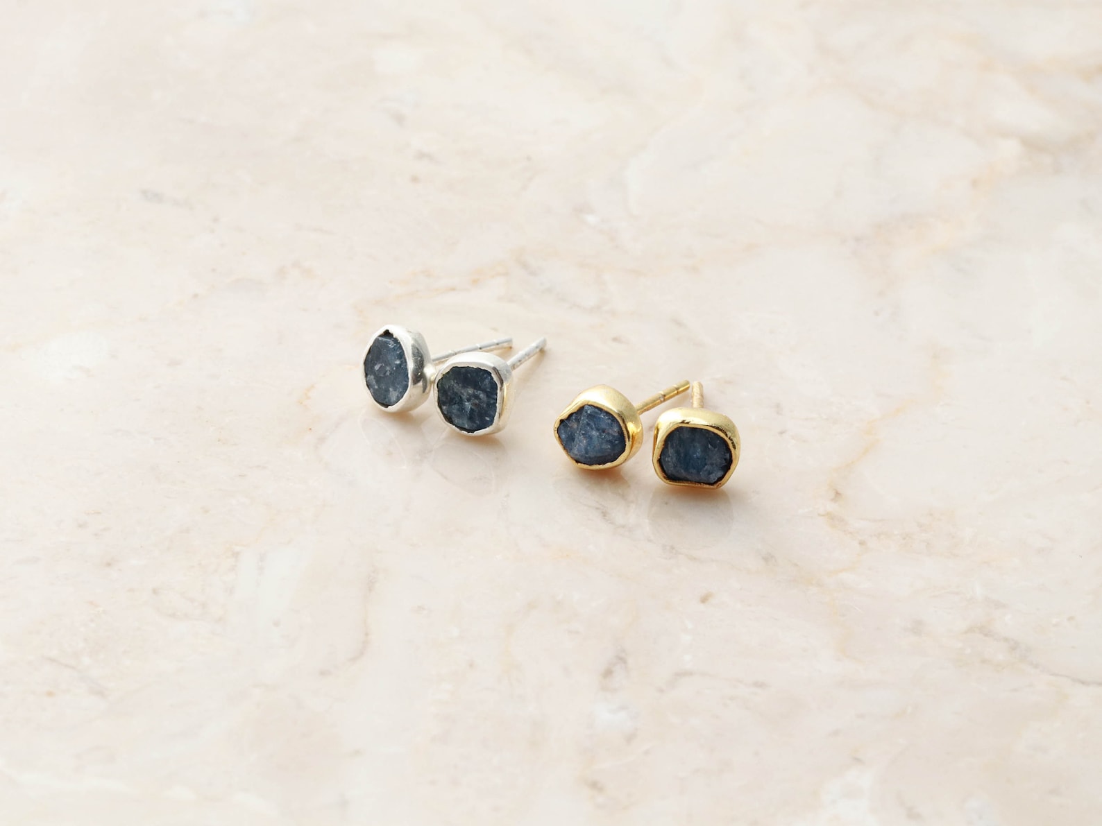 Sapphire Stud Earrings Sapphire Post Earrings Natural Sapphire ...