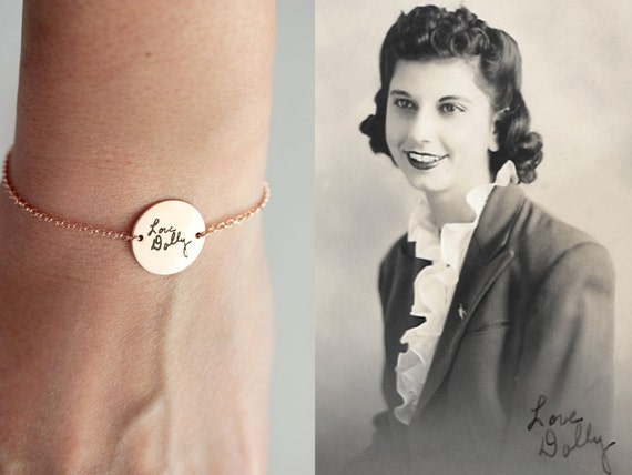 Engraved handwriting bracelet store