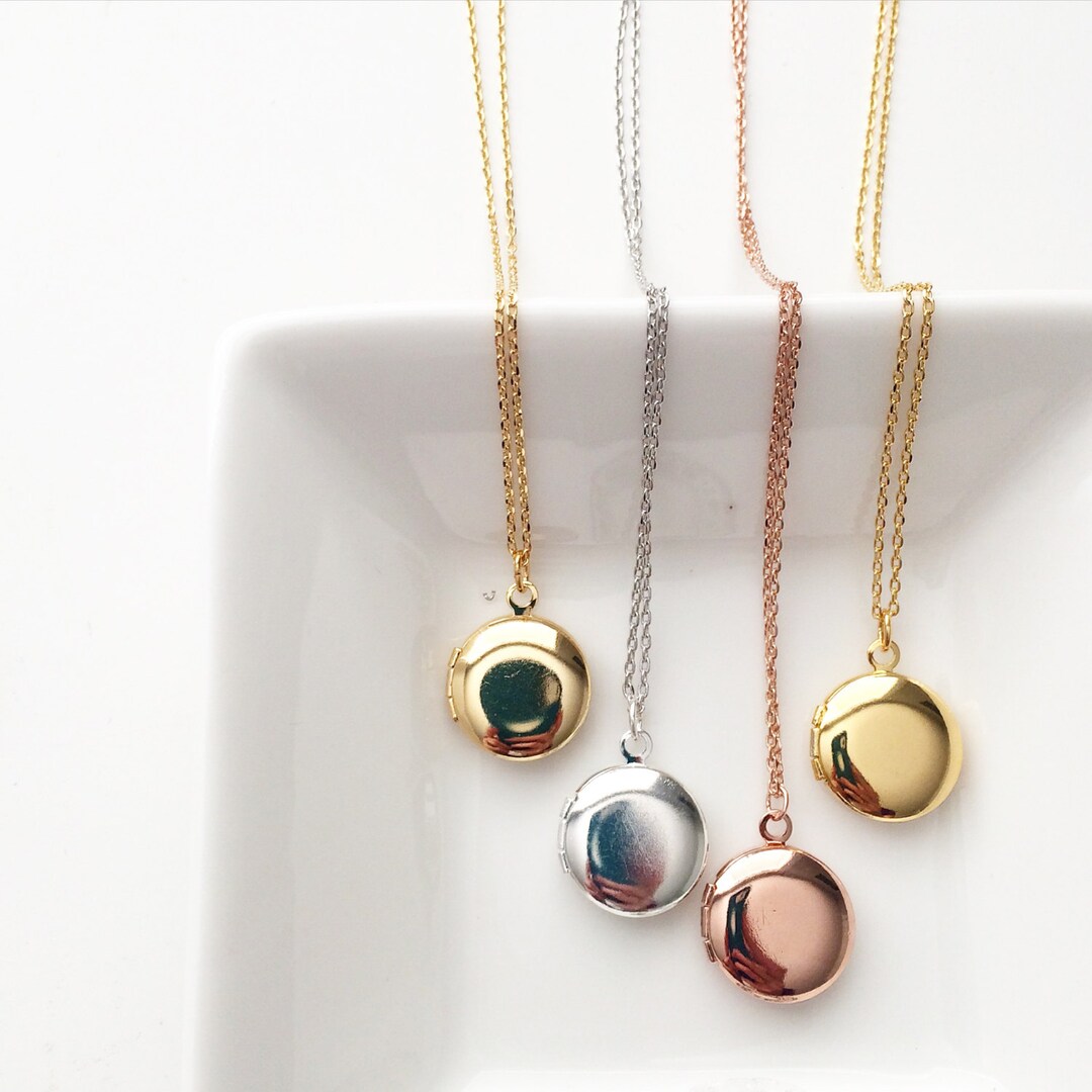 Minimalist Locket - Mini Locket • Dainty Locket Necklace • Photo Locket ...