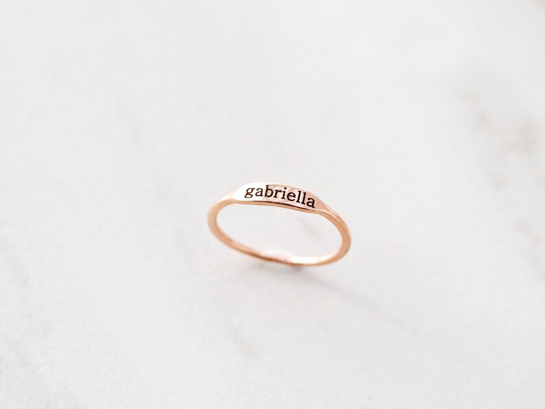 Personalized Bar Ring / Name Ring / Initial Ring / Stacking | Etsy