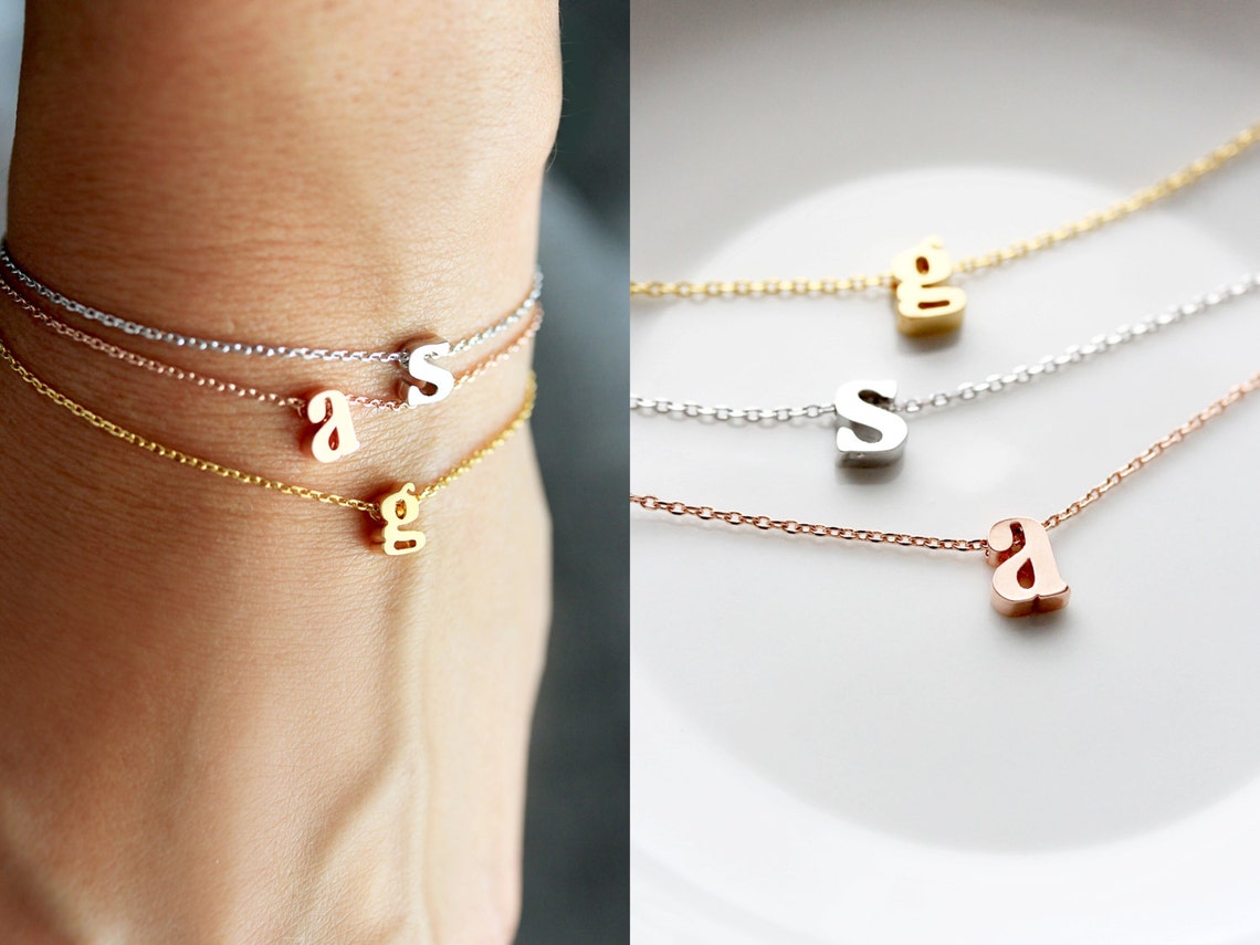 Letter Bracelet / Initial Bracelet / Initial Charm Bracelet / | Etsy