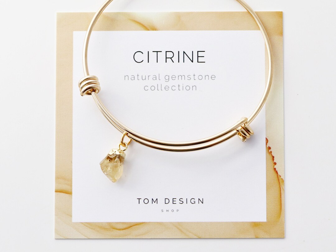 Citrine Bracelet • Citrine Bangle Bracelet • Natural Citrine • November ...