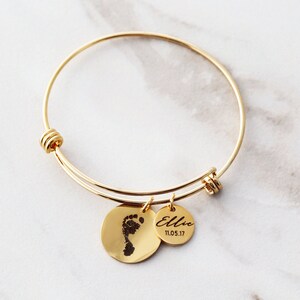 Footprint Bracelet • Footprint Jewelry • Silver Footprint • Footprint ...