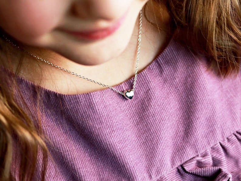 Children's Heart Necklace - Flower Girl Necklace, Childrens Heart ...