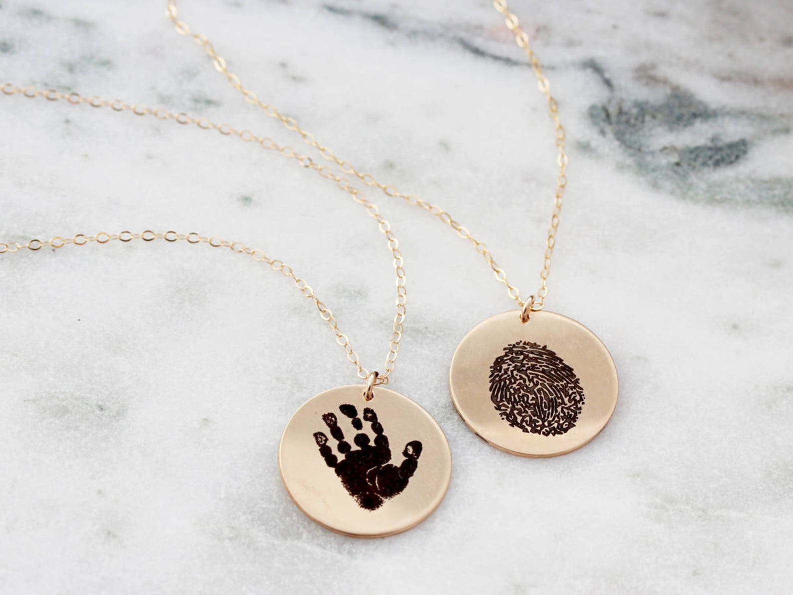 Actual Handprint Necklace Handprint Jewelry Handprint - Etsy