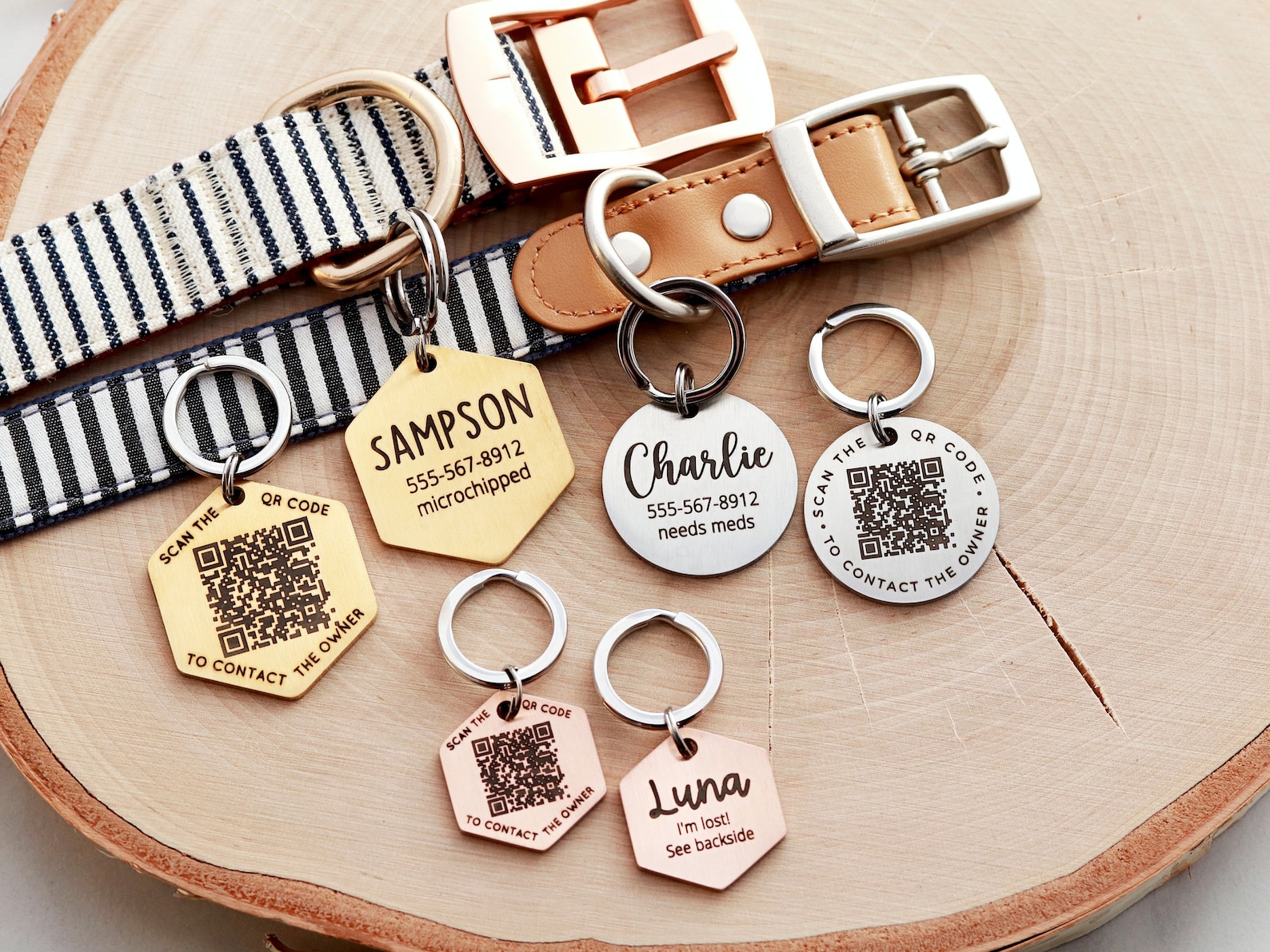 QR Code Pet Tag Scannable Pet Tag Digital ID Tag Custom - Etsy