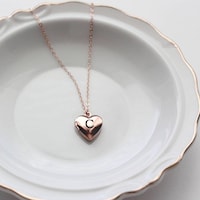 Personalized 14K Gold-plated Heart Locket Charm Necklace for Little ...
