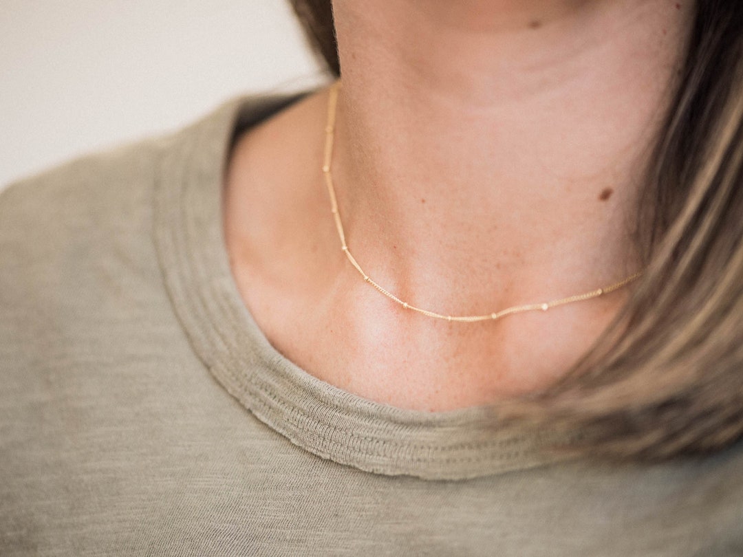 Satellite Chain Necklace • Layering Necklace • Dainty Necklace ...