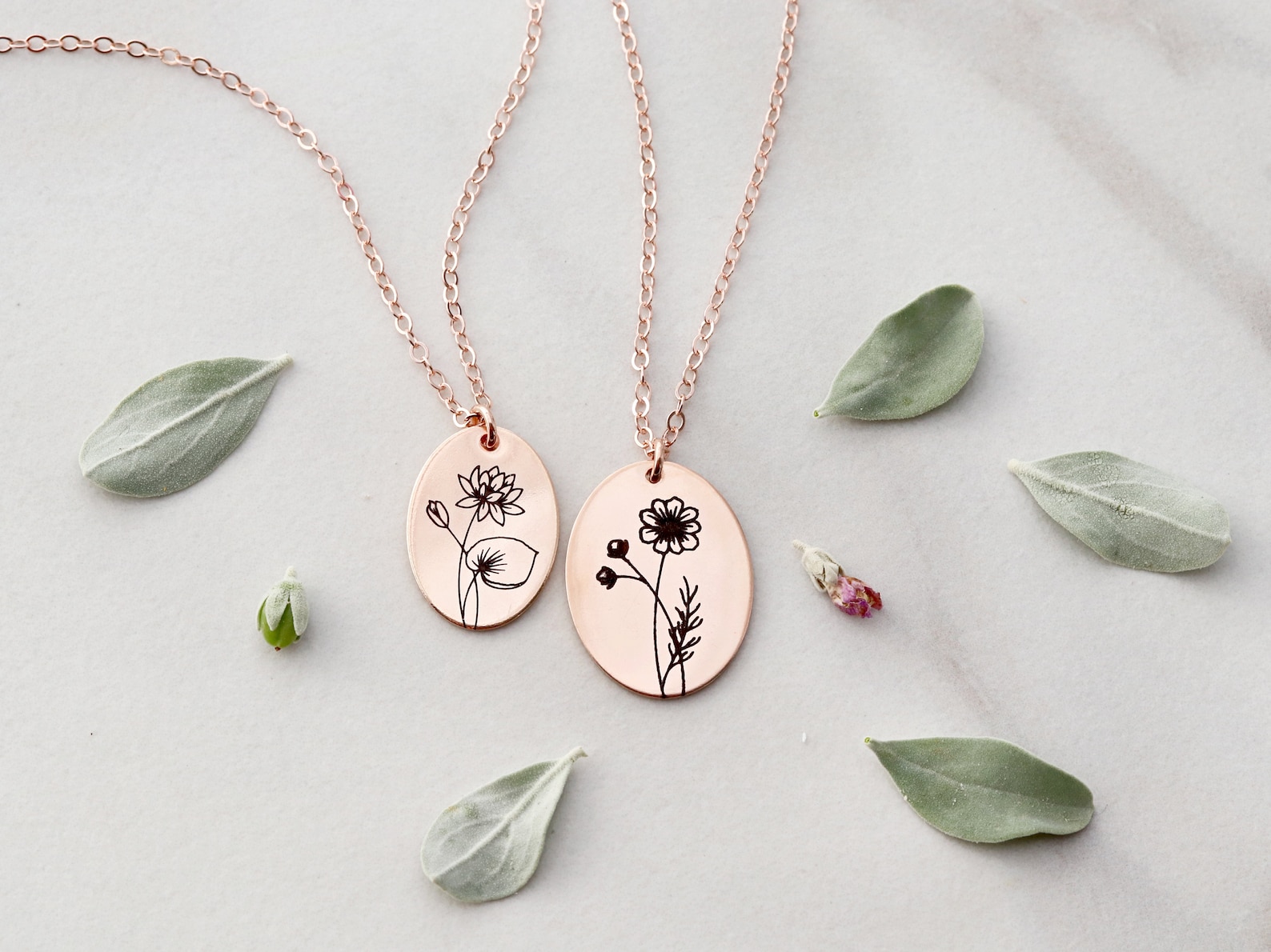 Flower Necklace / Floral Pendant Necklace / Birthday Gift for - Etsy