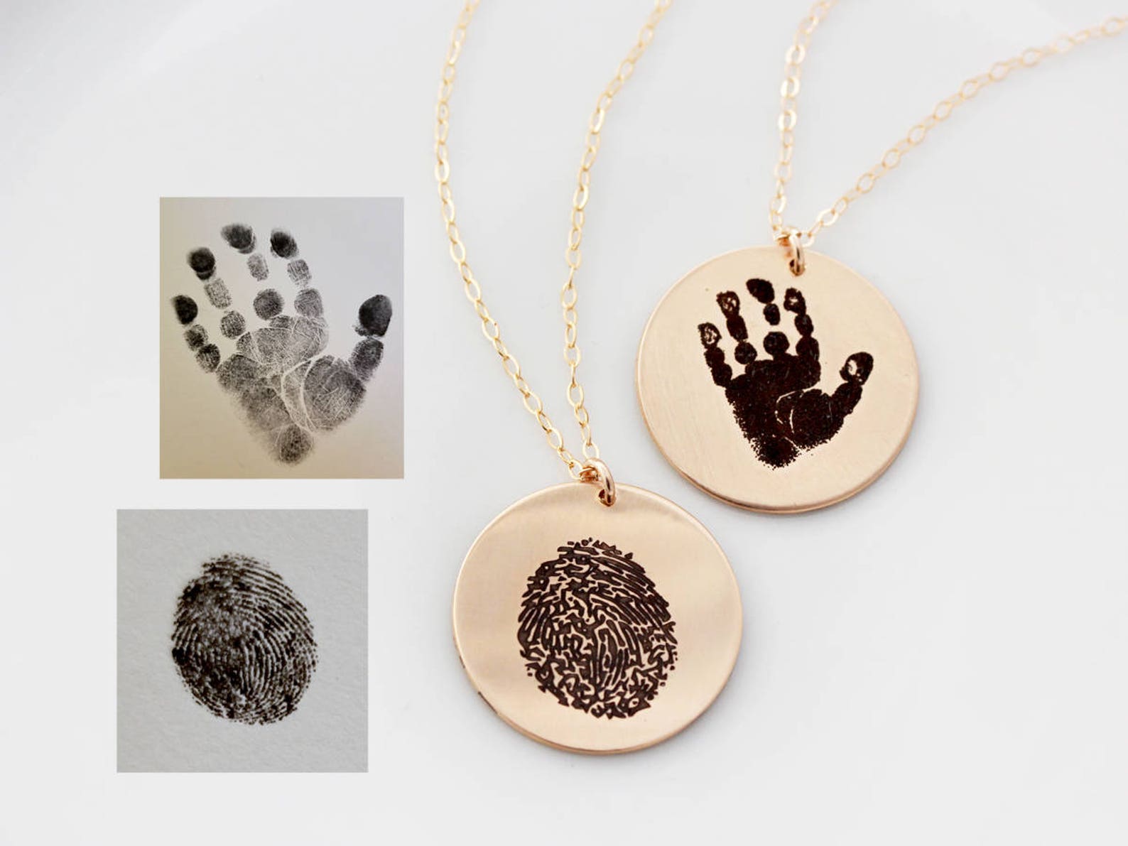 Actual Handprint Necklace Handprint Jewelry Handprint - Etsy