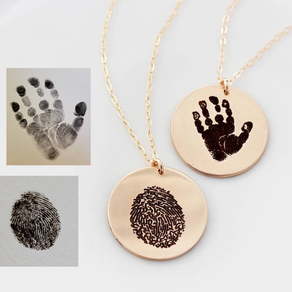 Handprint Necklace - Etsy