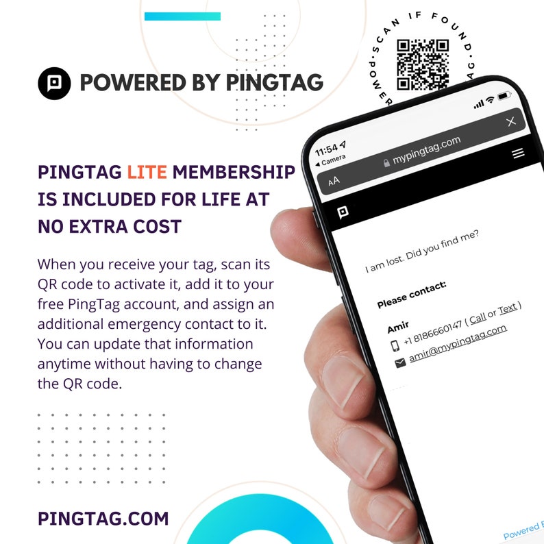 QR Code Pet Tag Scannable Pet Tag Digital ID Tag Custom - Etsy