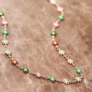 Daisy Chain Necklace • Flower Necklace, Trendy Summer Necklace ...