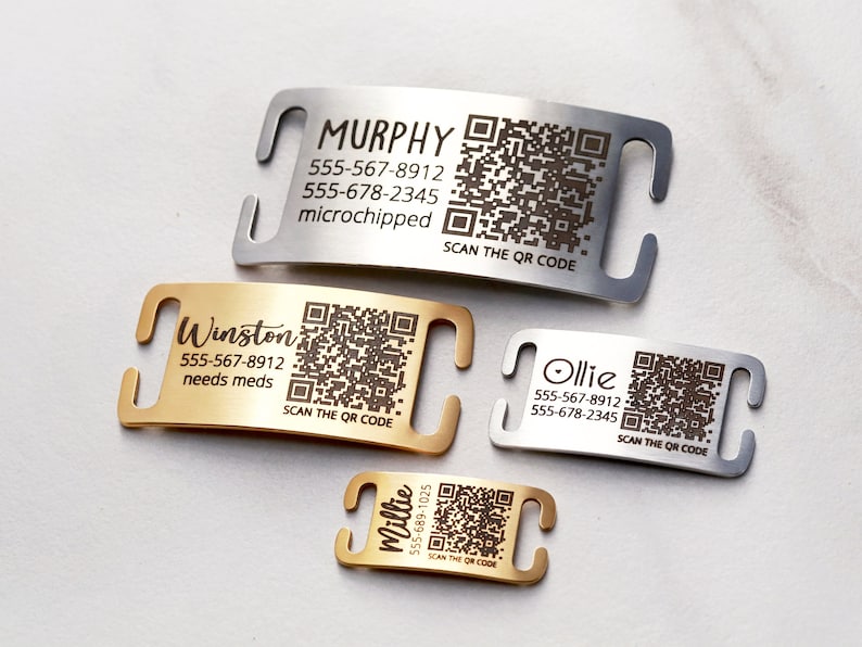 Scannable Dog Tag • Digital Pet Tag • QR Code Pet ID Tag • Silent Dog ...