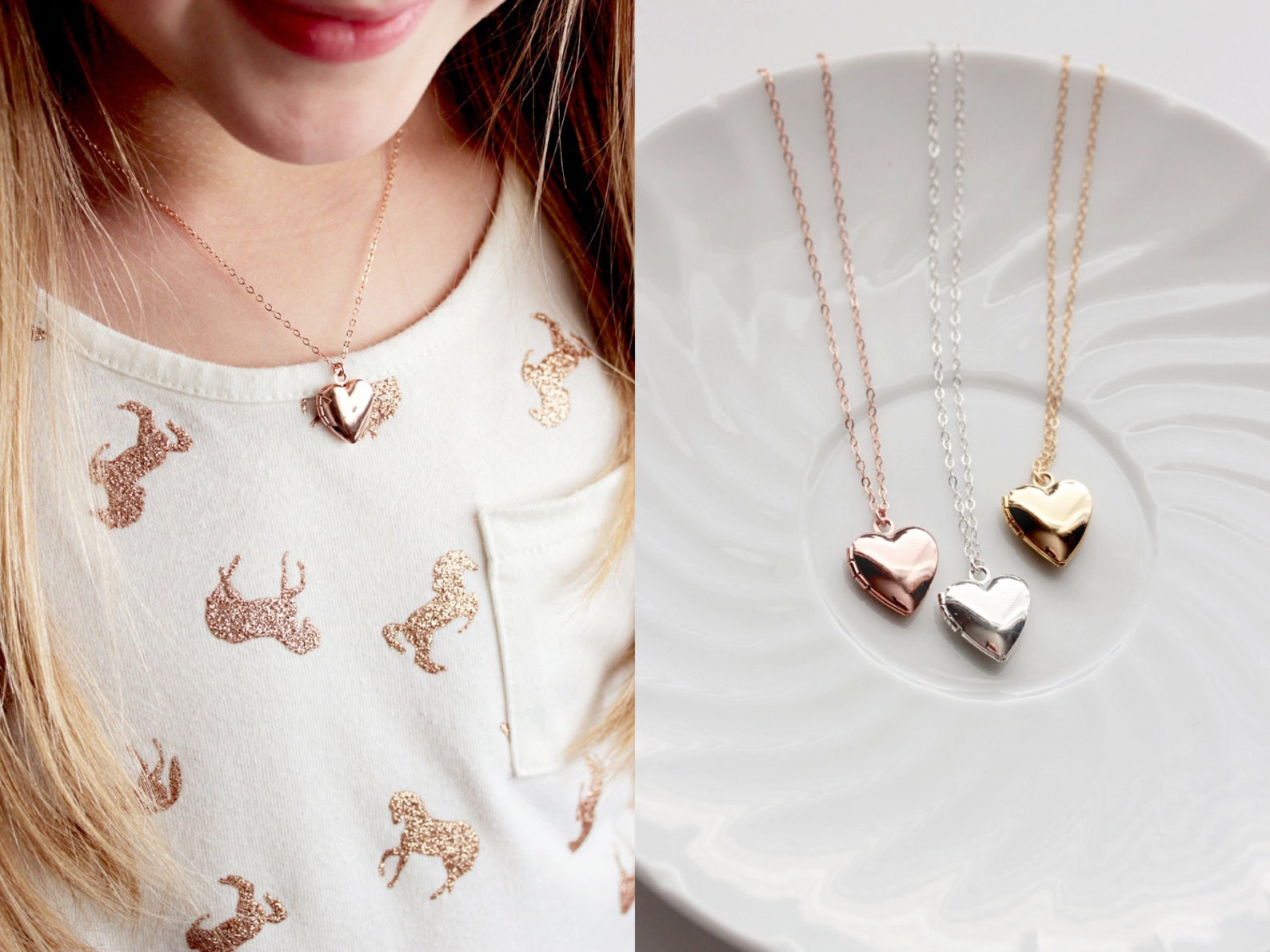 Heart Locket / Flower Girl Gift / Girls Heart Locket / Locket - Etsy