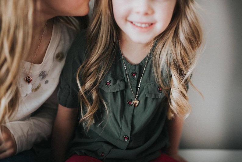 Heart Locket Personalized Child Locket Necklace Silver - Etsy
