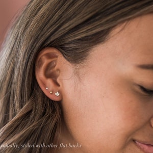 Tiny Star Flat Back Stud - Titanium Earrings, Threadless Push Pin ...