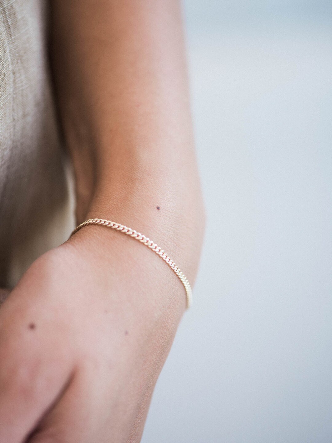 Curb Chain Bracelet • Layering Bracelet • Dainty Bracelet • Delicate ...