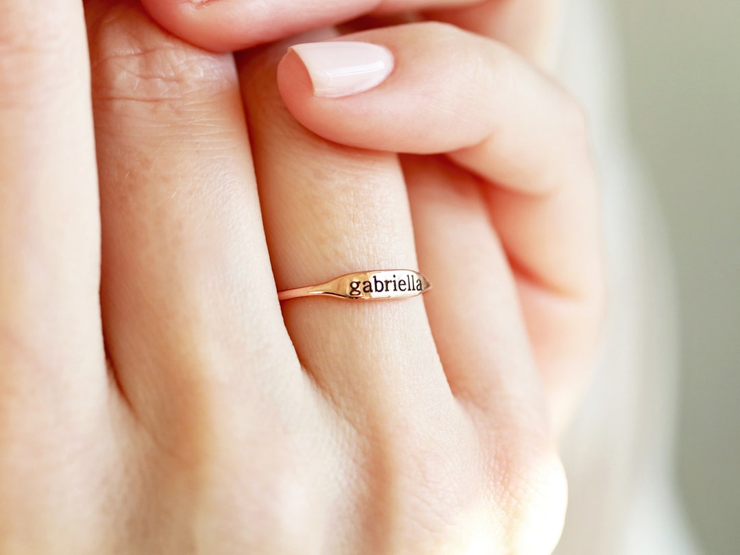 Personalized Bar Ring • Name Ring • Initial Ring • Stacking Ring ...